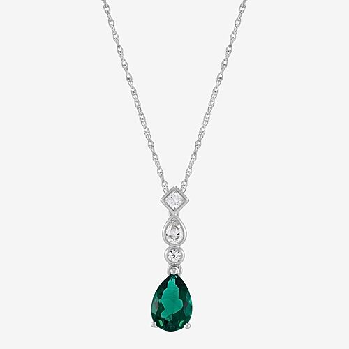 Click here for Womens Lab Created Green Emerald Sterling Silver P... prices