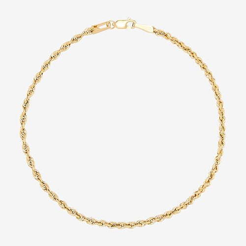 Click here for Womens 10K Gold 7.25 Inch Hollow Rope Chain Bracel... prices