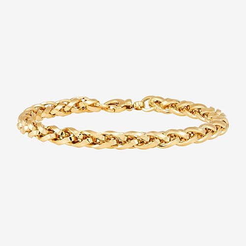 Click here for Womens 14K Gold 7.5 Inch Hollow Wheat Chain Bracel... prices