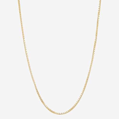 Click here for Womens 14K Gold 20 Inch Box Chain Necklace  One Si... prices
