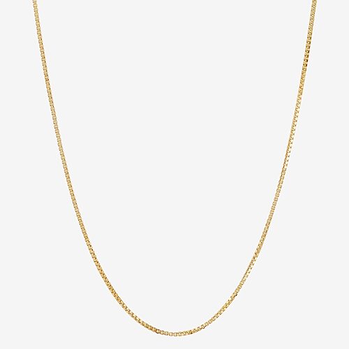 Click here for Womens 14K Gold 16 Inch Box Chain Necklace  One Si... prices