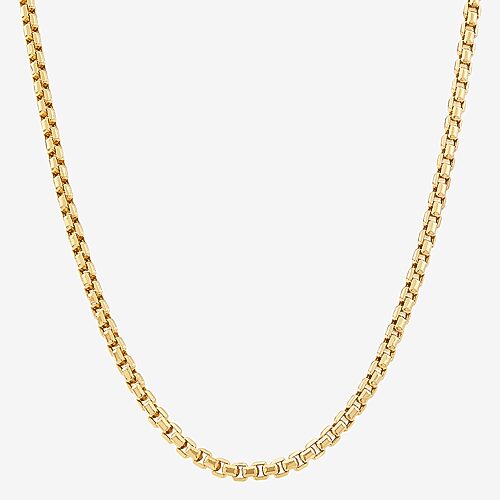Click here for Womens 14K Gold 22 Inch Box Chain Necklace  One Si... prices
