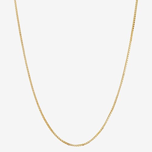 Click here for Womens 14K Gold 18 Inch Box Chain Necklace  One Si... prices