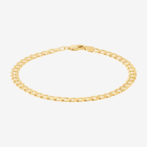 Click here for Mens 14K Gold 8 1/2 Inch Solid Curb Chain Bracelet... prices