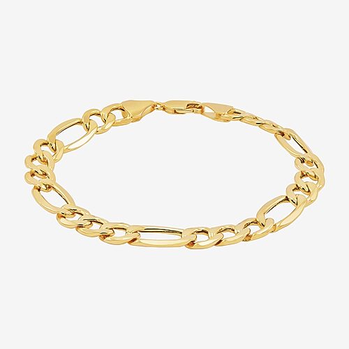 Click here for Mens 10K Gold 9 Inch Hollow Figaro Chain Bracelet... prices