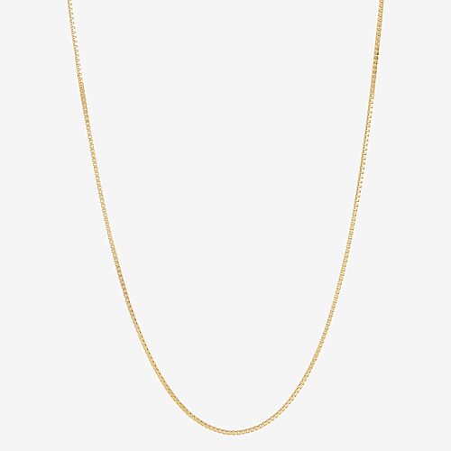 Click here for Womens 14K Gold 20 Inch Box Chain Necklace  One Si... prices
