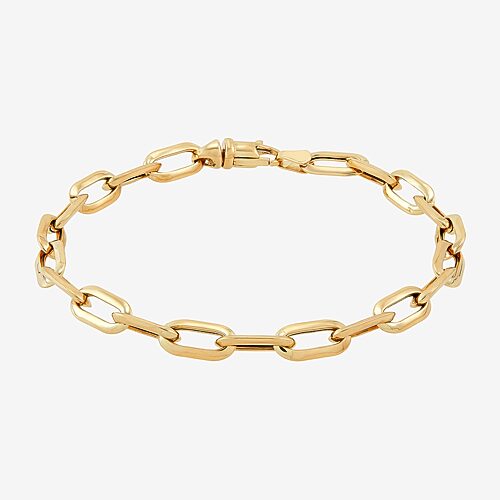 Click here for Womens 10K Gold 7 3/4 Inch Hollow Paperclip Chain... prices
