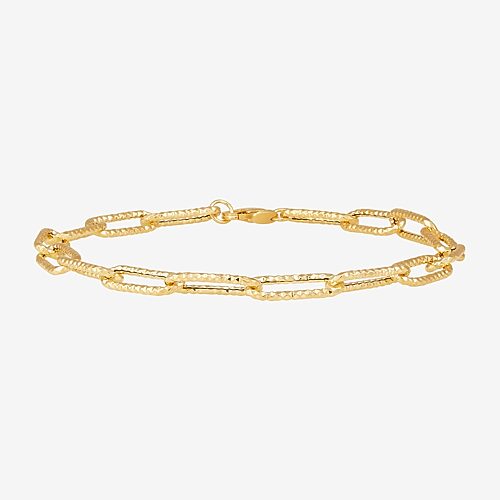 Click here for Womens 14K Gold 8 Inch Hollow Paperclip Chain Brac... prices