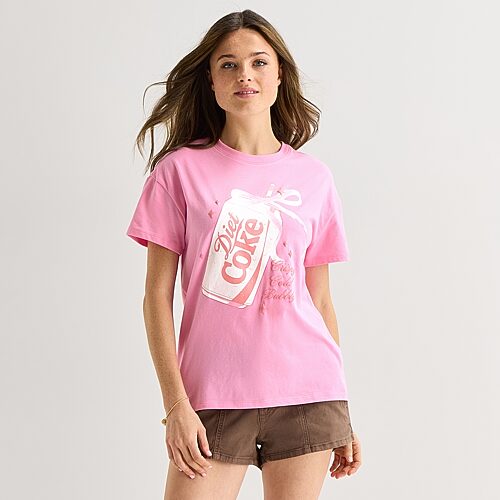 Click here for Diet Coke Boyfriend Tee Womens Juniors Crew Neck S... prices