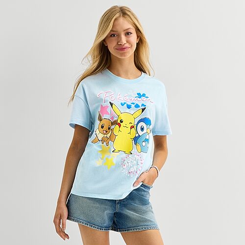 Click here for Pokemon Boyfriend Tee Womens Juniors Crew Neck Sho... prices