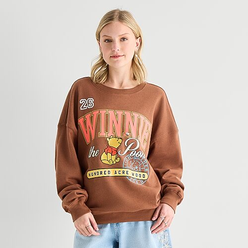 Click here for Pooh Crew Fleece Womens Juniors Crew Neck Long Sle... prices