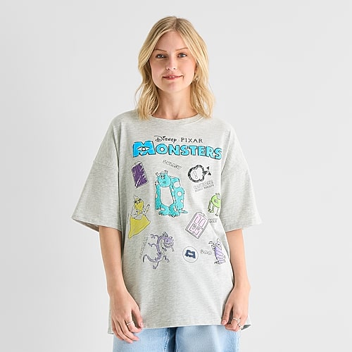 Click here for Monsters Inc Oversized Tee Womens Juniors Crew Nec... prices