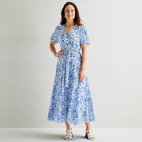 Click here for MSK Womens V Neck Short Sleeve Puffed Maxi Dress... prices