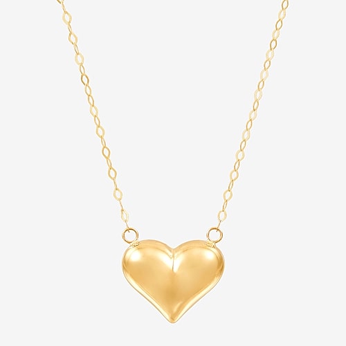 Click here for Womens 14K Gold Heart 17 Inch Pendant Necklace  On... prices