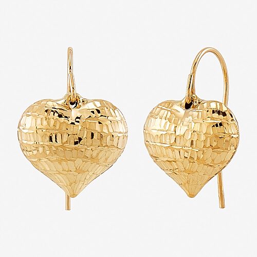 Click here for Womens 10K Gold Heart Drop Earrings  One Size  Yel... prices
