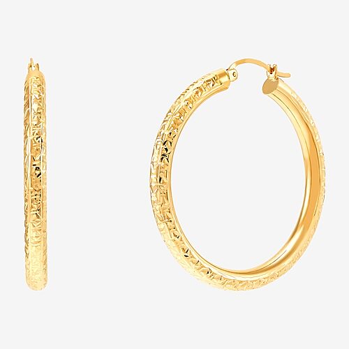 Click here for Womens 14K Gold 40mm Hoop Earrings  One Size  Yell... prices