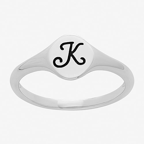 Click here for Womens Sterling Silver Signet Ring  6  White prices