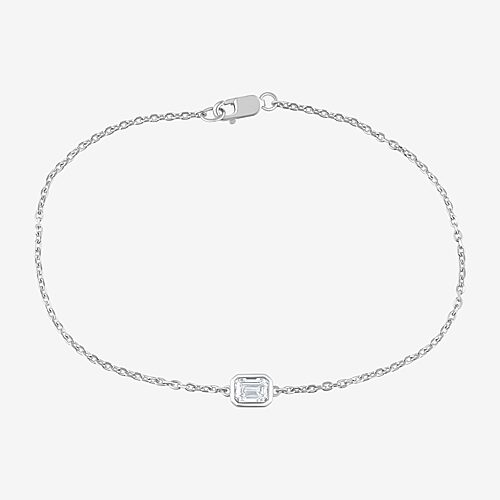 Click here for (G / Si1-Si2) Womens Sterling Silver 7.25 Inch Sol... prices