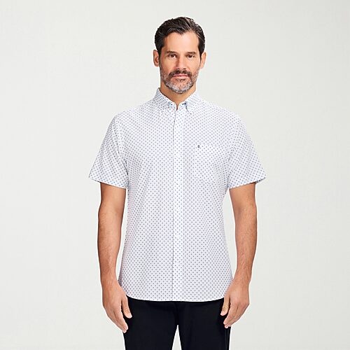 Click here for IZOD Breeze Mens Short Sleeve Athletic Fit Button-... prices