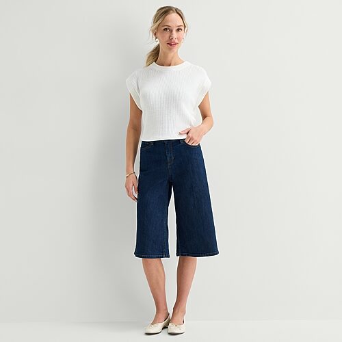 Click here for Liz Claiborne Denim Cullotte Jeans  8  Blue prices