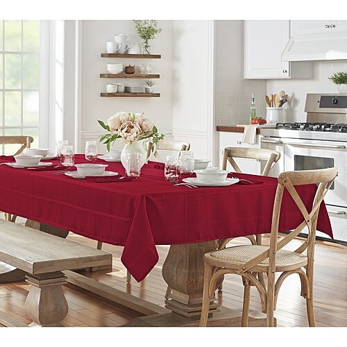 Threadmade Elegance Plaid Tablecloth
