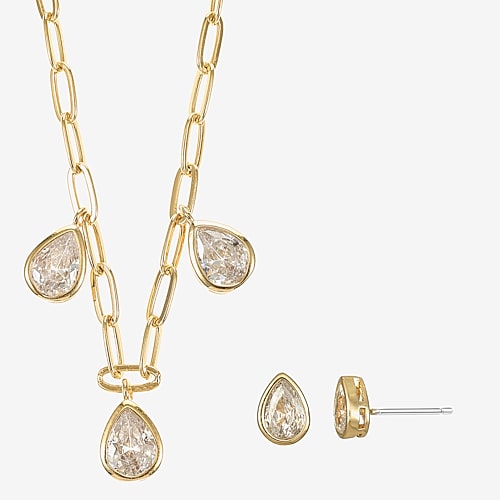 Click here for Sparkle Allure Womens Cubic Zirconia 14K Gold Over... prices