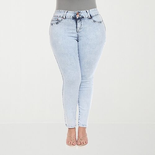 Click here for White Mark Plus Size Stretch Denim Jeans - Acid Wa... prices