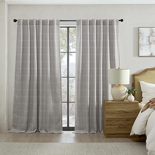 Click here for Elrene Home Fashions Sawyer Windowpane Plaid Black... prices