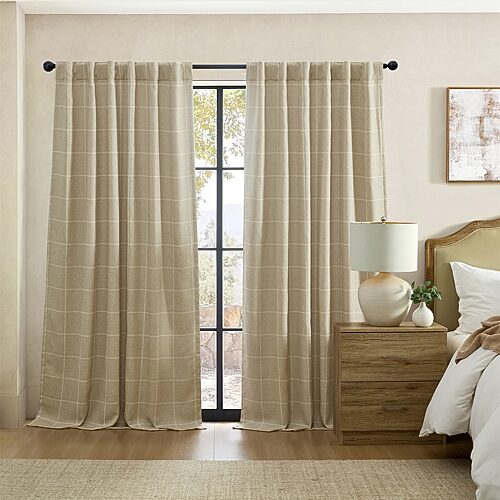 Click here for Elrene Home Fashions Sawyer Windowpane Plaid Black... prices
