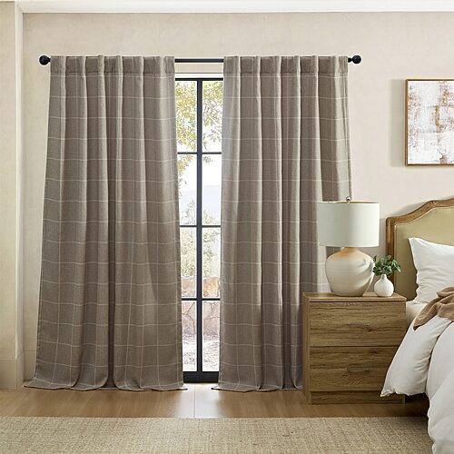 Click here for Elrene Home Fashions Sawyer Windowpane Plaid Black... prices