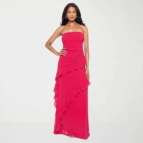 Click here for Premier Amour Womens Strapless Fitted Gown  8  Red prices