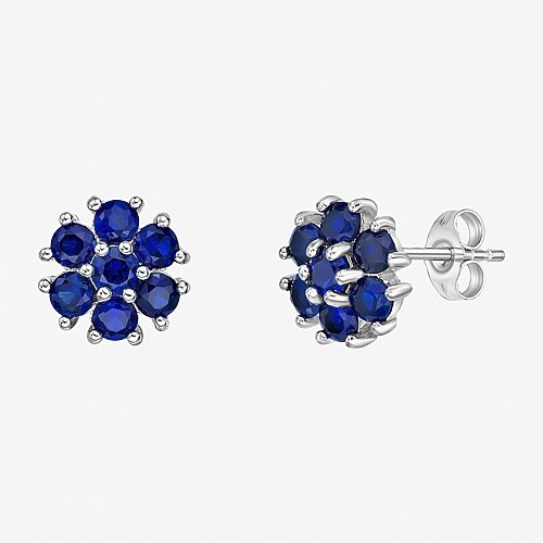 Click here for Lab Created Blue Sapphire Sterling Silver 9mm Flow... prices