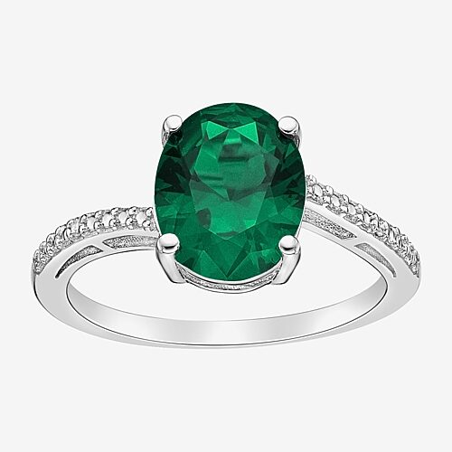 Click here for Diamond Accent and Gemstone Sterling Silver Oval S... prices