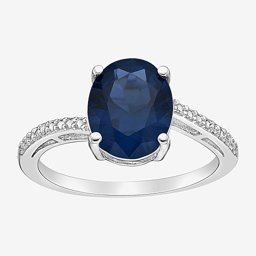 Click here for Diamond Accent and Gemstone Sterling Silver Oval S... prices