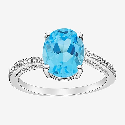 Click here for Diamond Accent and Gemstone Sterling Silver Oval S... prices