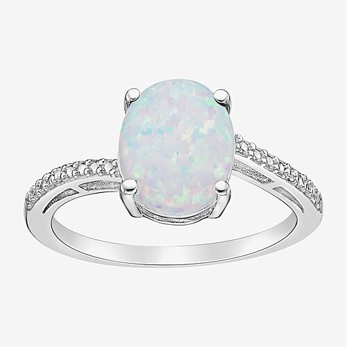 Click here for Diamond Accent and Gemstone Sterling Silver Oval S... prices