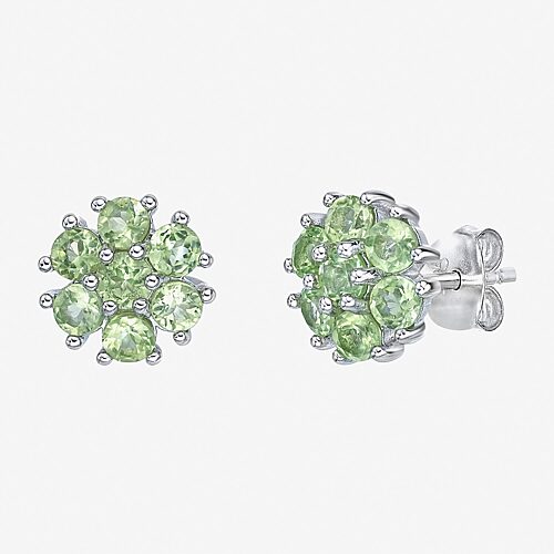 Click here for Genuine Green Peridot Sterling Silver 9mm Flower S... prices