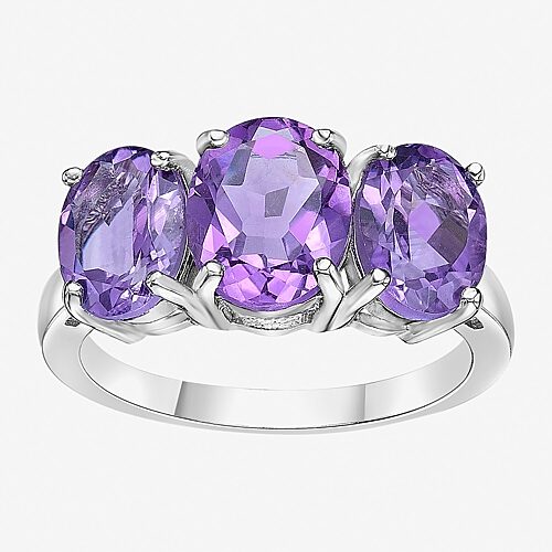 Click here for Womens Genuine Purple Amethyst Sterling Silver Ova... prices