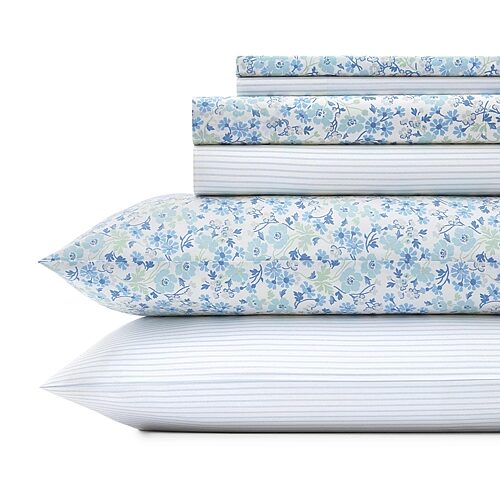 Click here for Laura Ashley Jaynie Ticking Stripe 6-Pc. Sheet Set... prices