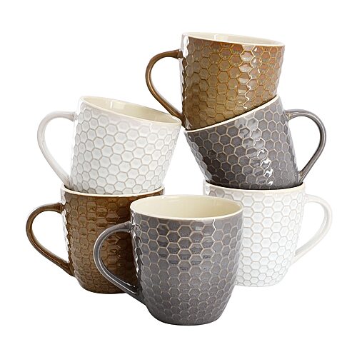Click here for Elama Honeycomb Assorted 6-pc. Geometric Coffee Mu... prices