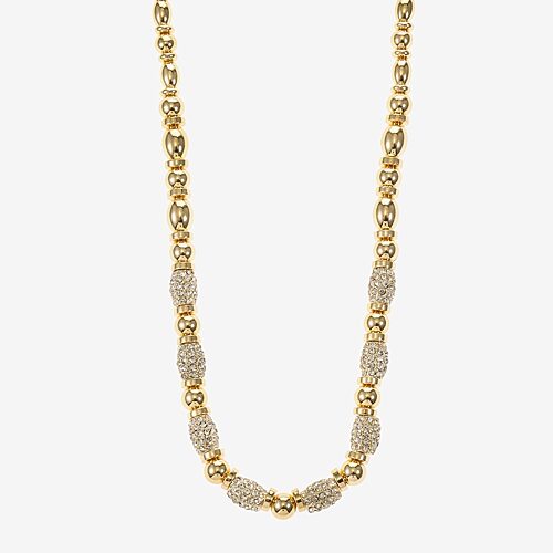 Click here for Monet Jewelry Gold Tone Pave Bead Womens 17 Inch C... prices