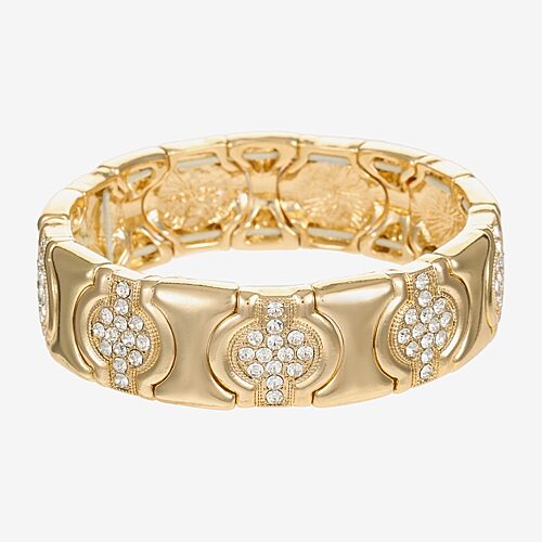 Click here for Monet Jewelry Gold Tone Pave Womens Glass Stretch... prices
