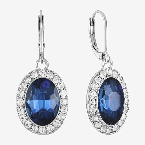 Click here for Monet Jewelry Halo Womens Glass Oval Drop Earrings... prices