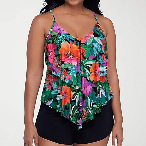 Click here for Trimshaper Womens Floral Tankini Swimsuit Top  8... prices
