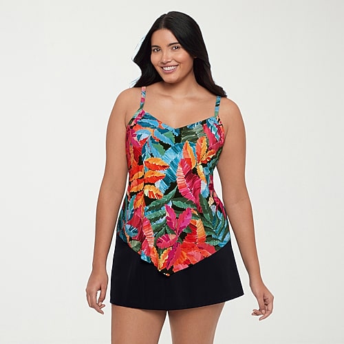 Click here for Trimshaper Womens Leaf Tankini Swimsuit Top  8  Mu... prices