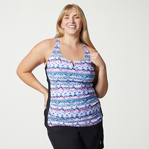 Click here for Free Country Plus Size Notch Front Tankini Top - I... prices