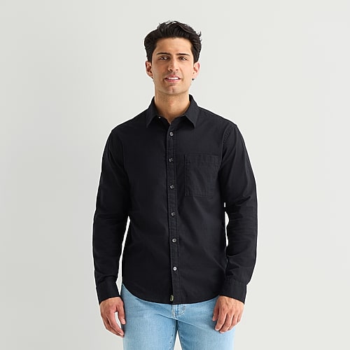 Click here for mutual weave Mens Long Sleeve Regular Fit Button-D... prices