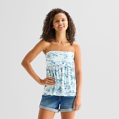 Click here for Arizona Womens Juniors Straight Neck Sleeveless Ba... prices