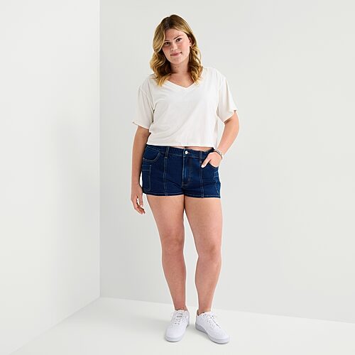 Click here for Arizona Womens 2 1/2 Low Rise Juniors Plus Denim S... prices