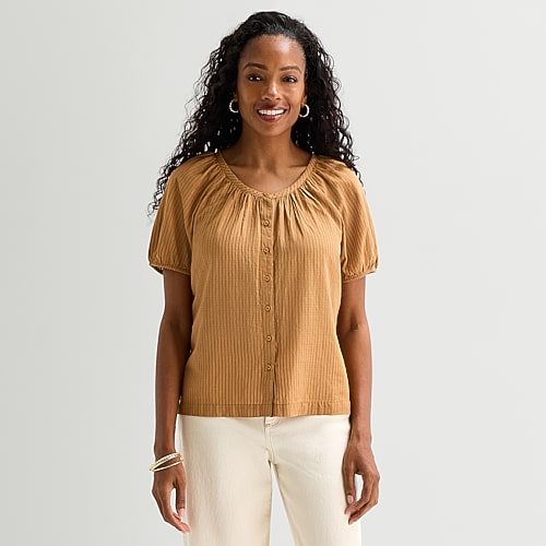 Click here for St. Johns Bay Womens Round Neck Short Sleeve Regul... prices